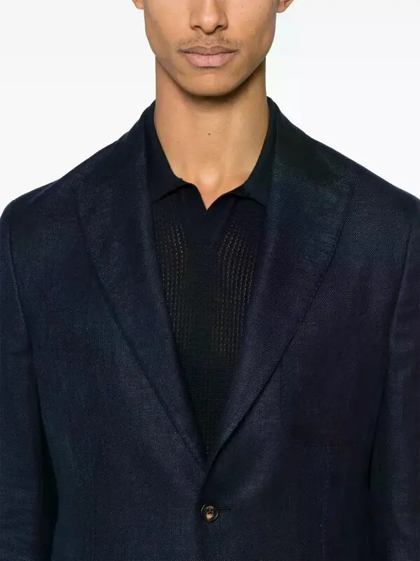 Eleventy Interlock-twill Blazer - Blue