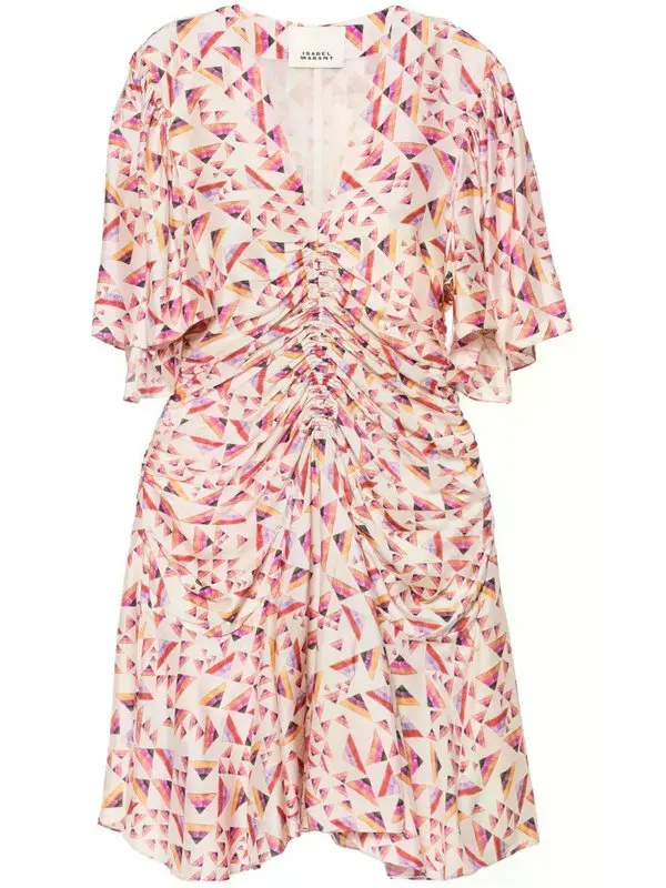 Isabel Marant Étoile Lienne Geometric Minidress - Neutrals