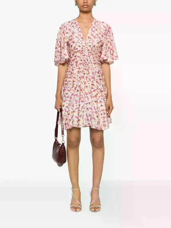 Isabel Marant Étoile Lienne Geometric Minidress - Neutrals