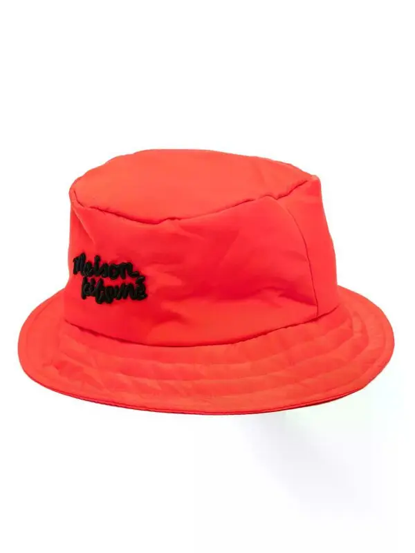 Maison Kitsuné Logo-embroidered Bucket Hat - Red