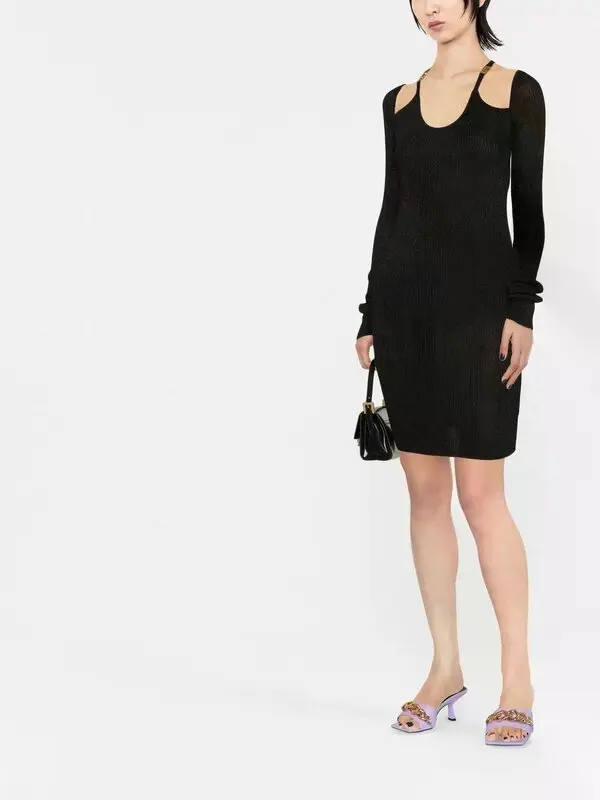 Gcds Cold-shoulder Knitted Dress