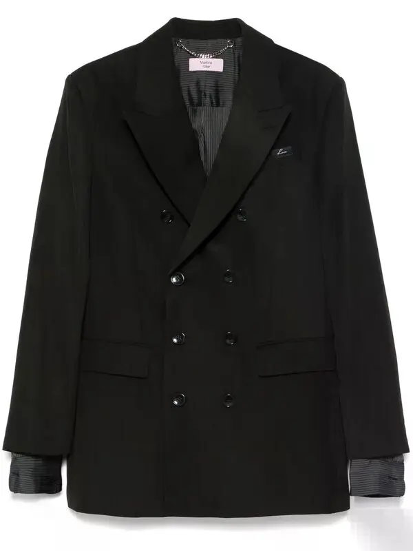 Martine Rose Double-breasted Pinstripe Wool-blend Jacket
