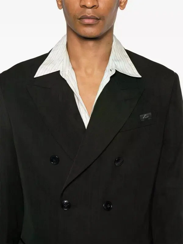 Martine Rose Double-breasted Pinstripe Wool-blend Jacket