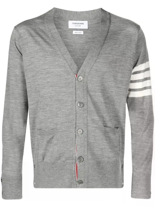 Thom Browne V-neck Cardigan - Grey