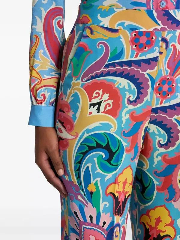 Etro Floral-print Silk Palazzo Pants