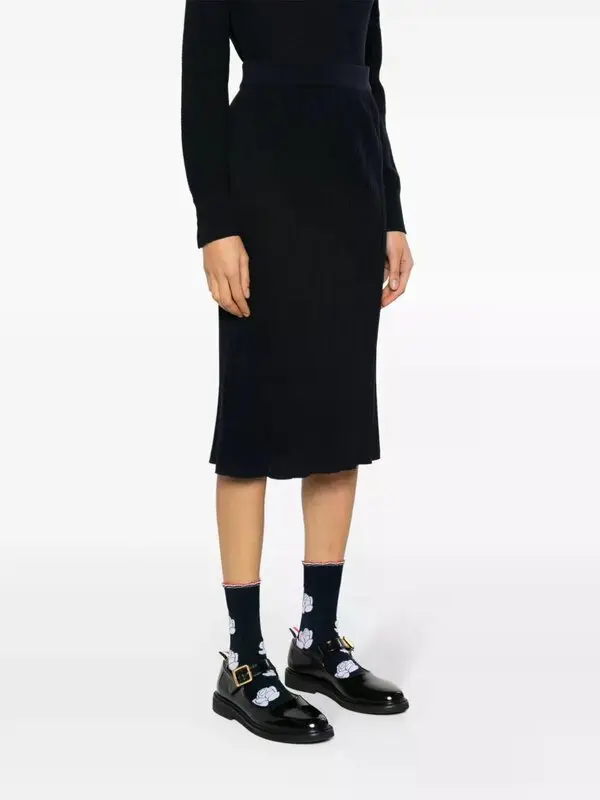 Thom Browne Plissé Virgin-wool Midi Skirt