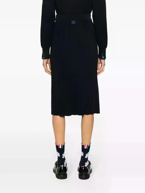 Thom Browne Plissé Virgin-wool Midi Skirt