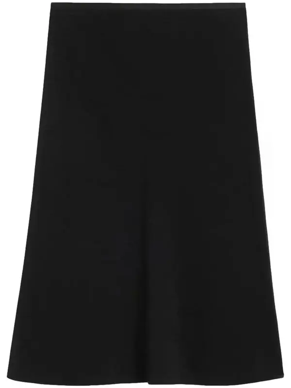 AMI Paris Crepe Midi Skirt - Black