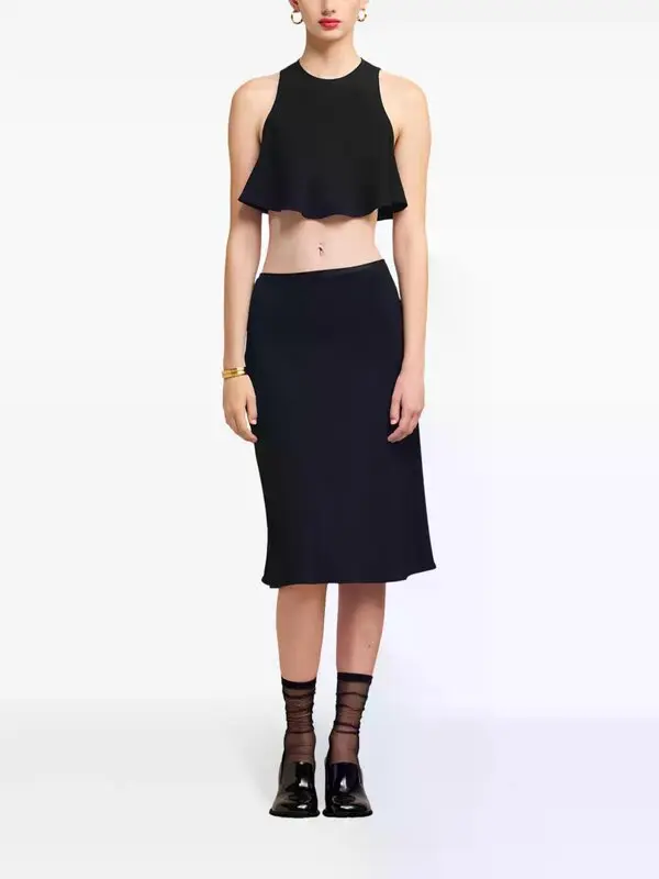 AMI Paris Crepe Midi Skirt