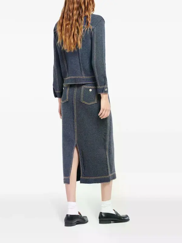 BARRIE Knitted Midi Skirt