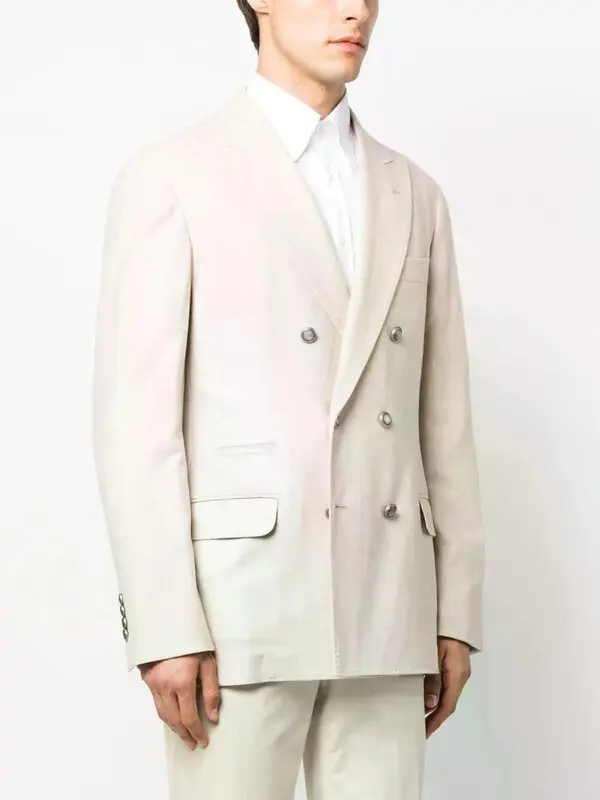 Brunello Cucinelli Peak-lapel Double-breasted Blazer - Neutrals