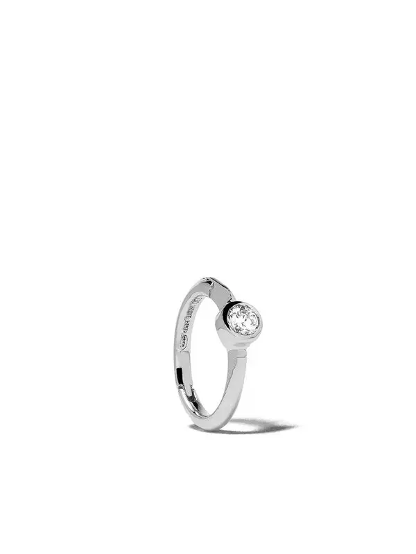 WE BY WHITEBIRD 18kt White Gold Diamond Justine Hoop Single Earring - Silver