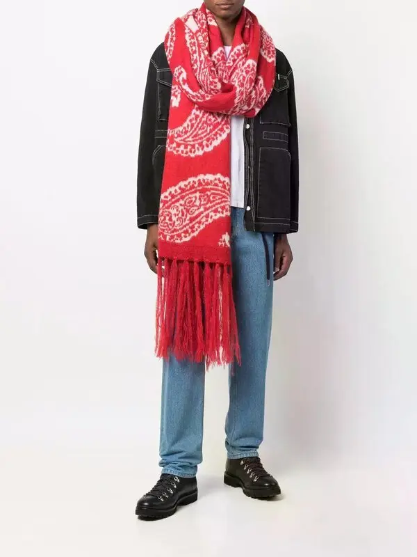 424 Paisley Pattern Scarf - Red