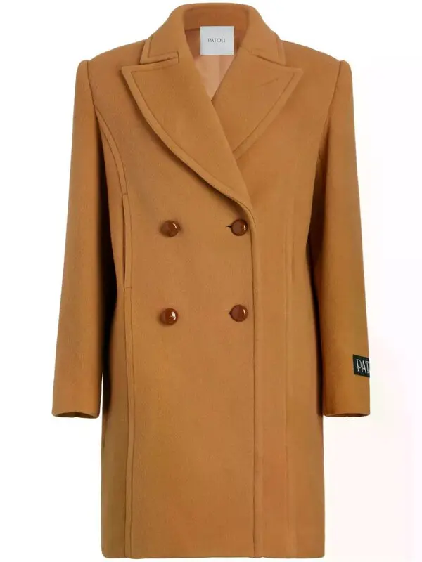PATOU Wool-cashmere Double-breasted Coat - Brown