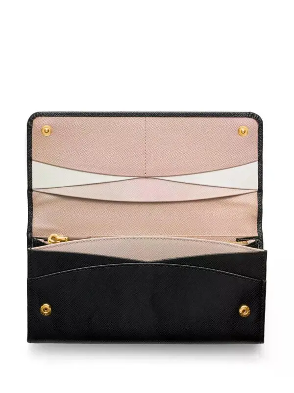 Prada Large Saffiano Leather Wallet - Black