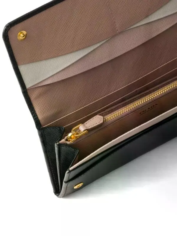 Prada Large Saffiano Leather Wallet - Black