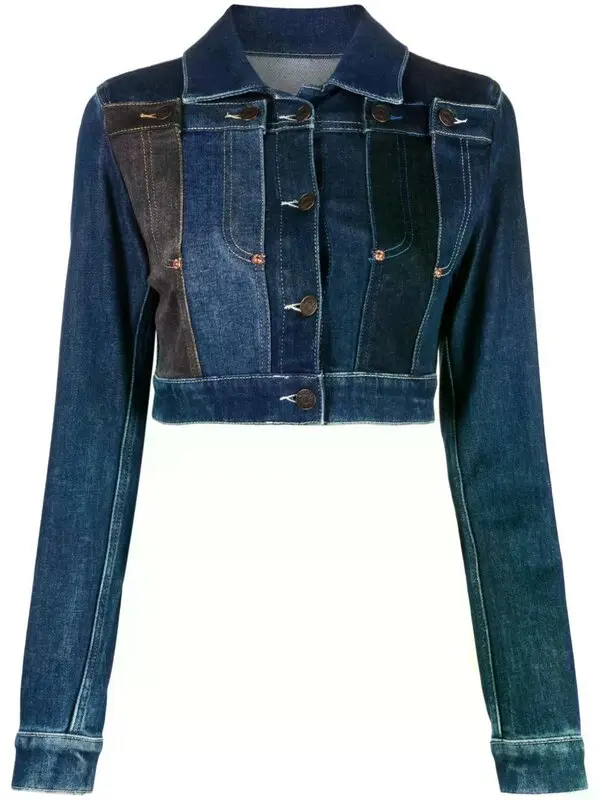 Moschino Pointed-flat Collar Cotton-blend Jacket - Blue