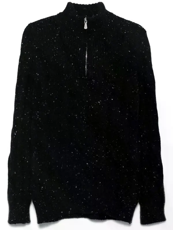Eleventy Ribbed-knit Half-zip Sweater
