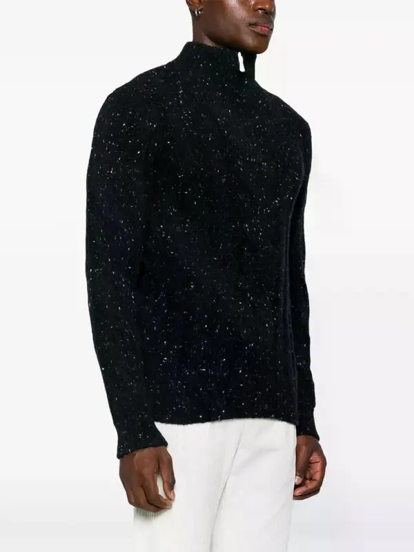 Eleventy Ribbed-knit Half-zip Sweater