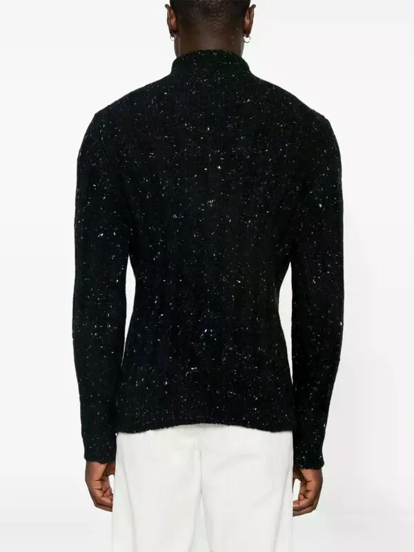 Eleventy Ribbed-knit Half-zip Sweater