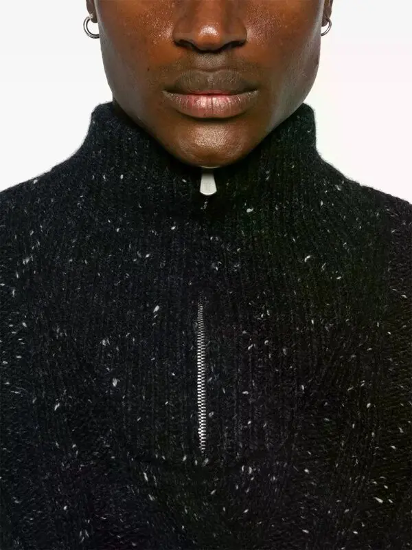 Eleventy Ribbed-knit Half-zip Sweater