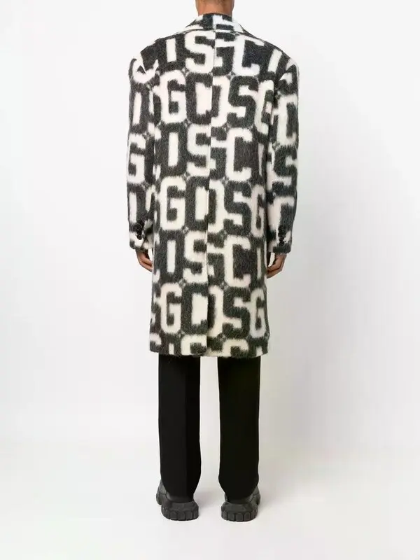 Gcds Monogram-print Single-breasted Coat