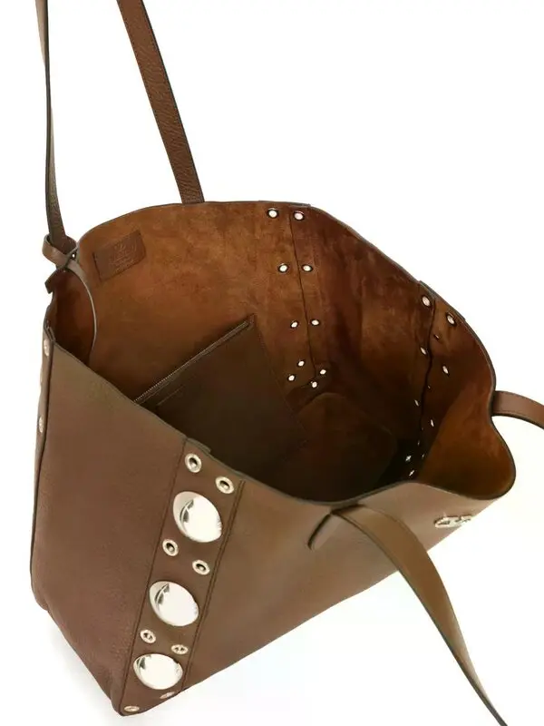 Valentino Garavani Leather Tote Bag - Brown