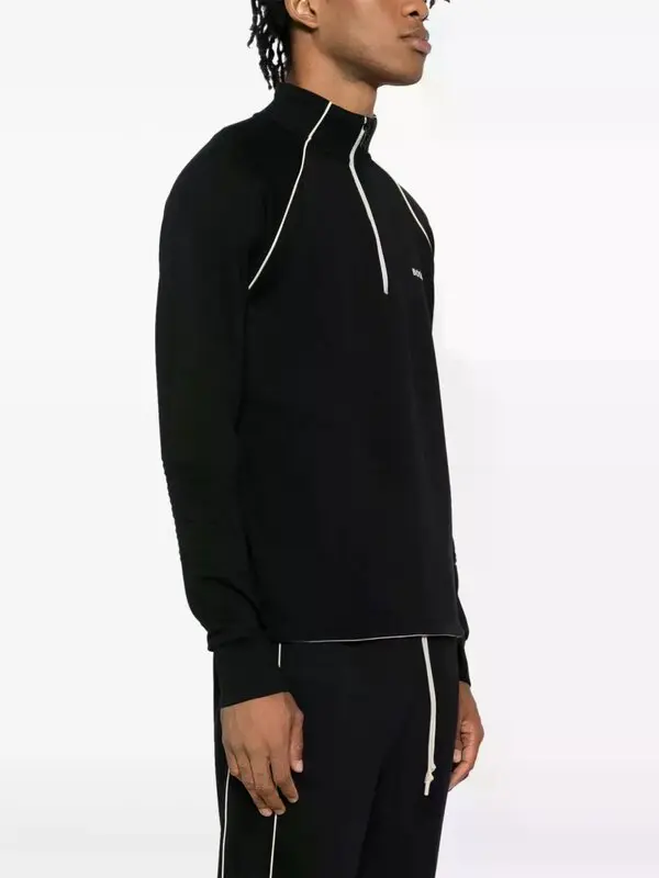 BOSS Zip-neck Stretch-jersey Sweatshirt