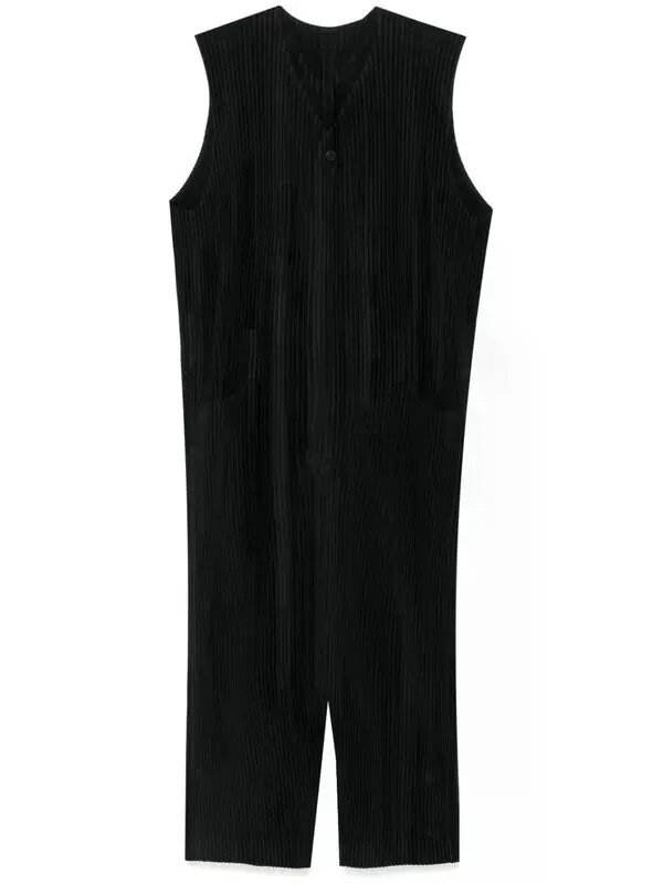 Issey Miyake Pleated Plissé Jumpsuit - Black