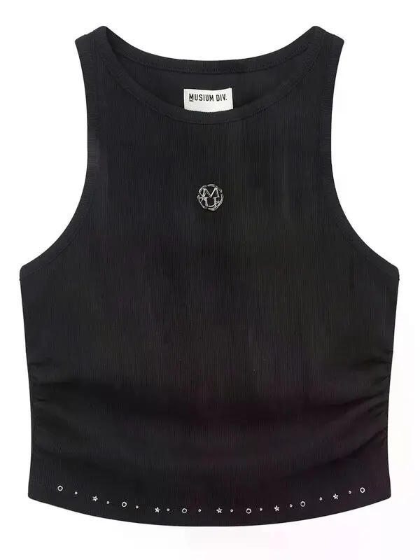 MUSIUM DIV. Ribbed Cropped Tank Top With Logo Plaque