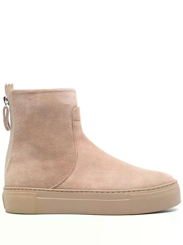 Agl Calf Suede Ankle Boots With Rear Zip