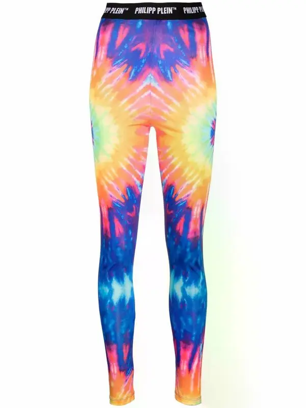 Philipp Plein Tie-dye Print Leggings - Blue