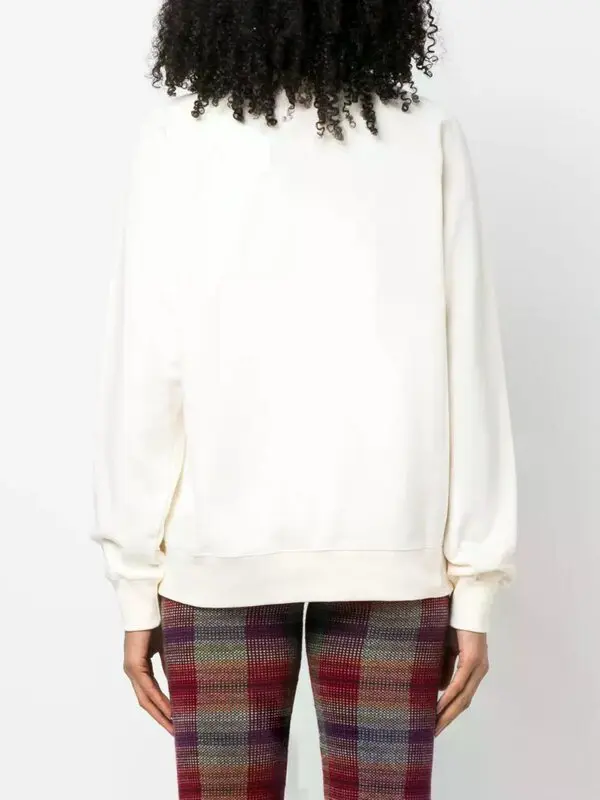 BARRIE Cashmere/cotton Logo Patch Sweatshirt - Neutrals