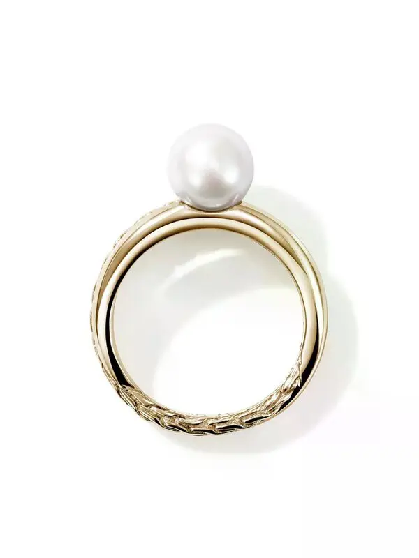 John Hardy 14kt Yellow Freshwater Pearl Essential Ring