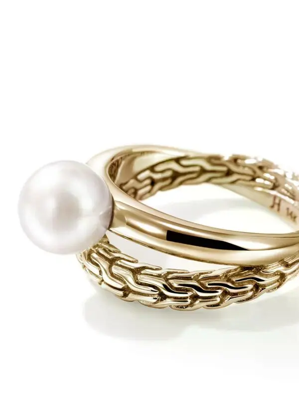 John Hardy 14kt Yellow Freshwater Pearl Essential Ring