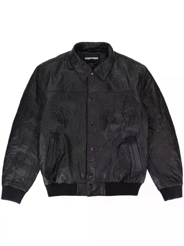 SP5DER Debossed Leather Jacket