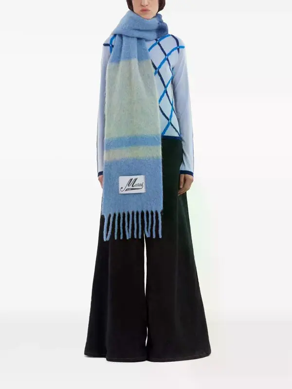 Marni Fringed Brushed-knit Scarf