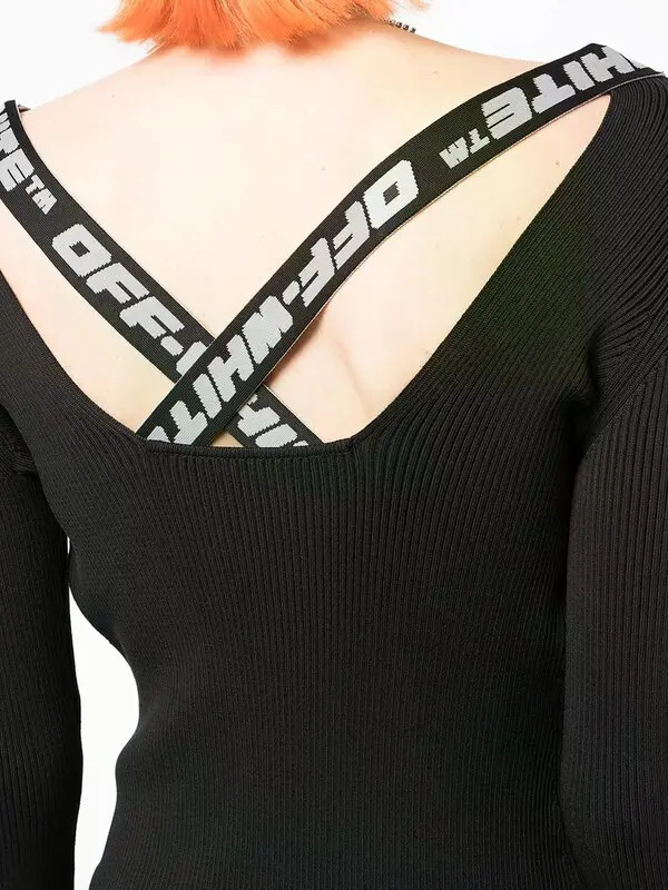 Off-White Logo-tape Ribbed Dress