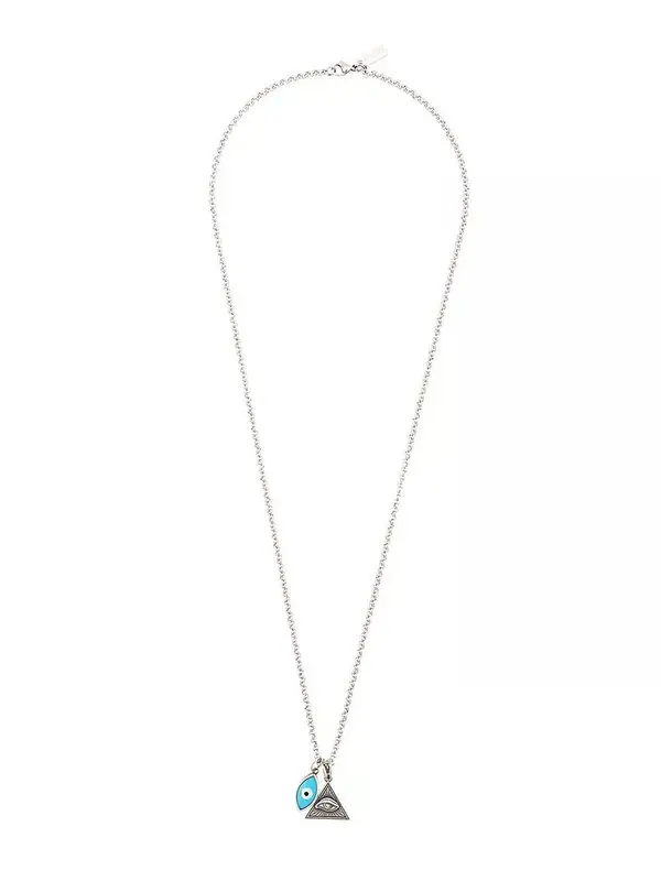 NIALAYA JEWELRY Evil Eye And Eye Of Ra Pendant Necklace - Silver