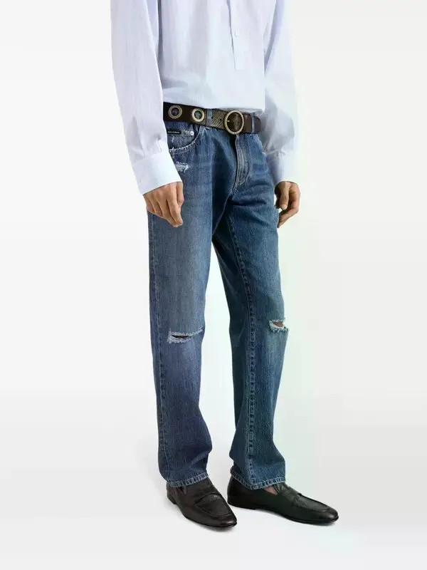 Dolce & Gabbana Ripped Straight-leg Jeans
