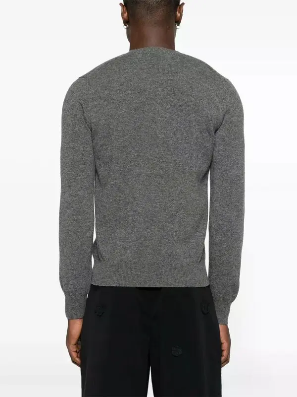 Play Comme Des Garcon Heart-patch Wool Jumper