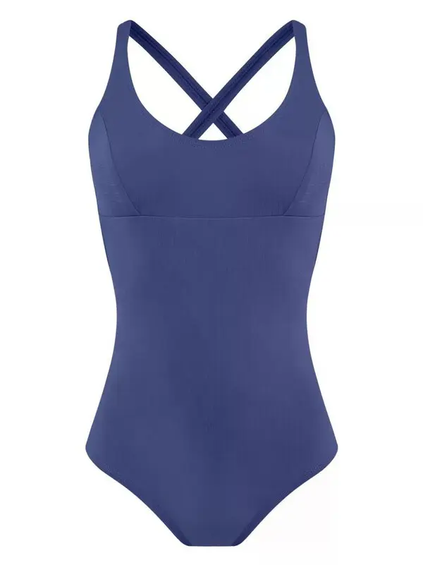 AMIR SLAMA Criss-cross One-piece Swimsuit - Blue
