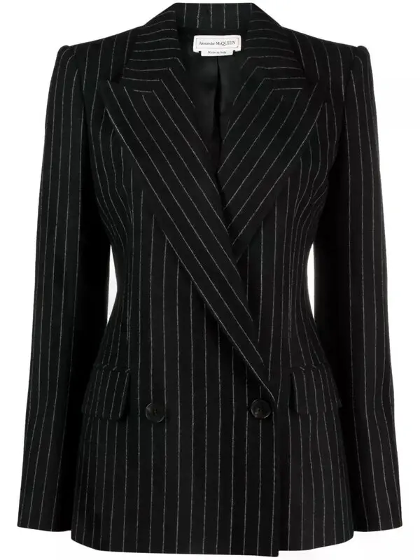 Alexander McQueen Striped Double-breasted Blazer