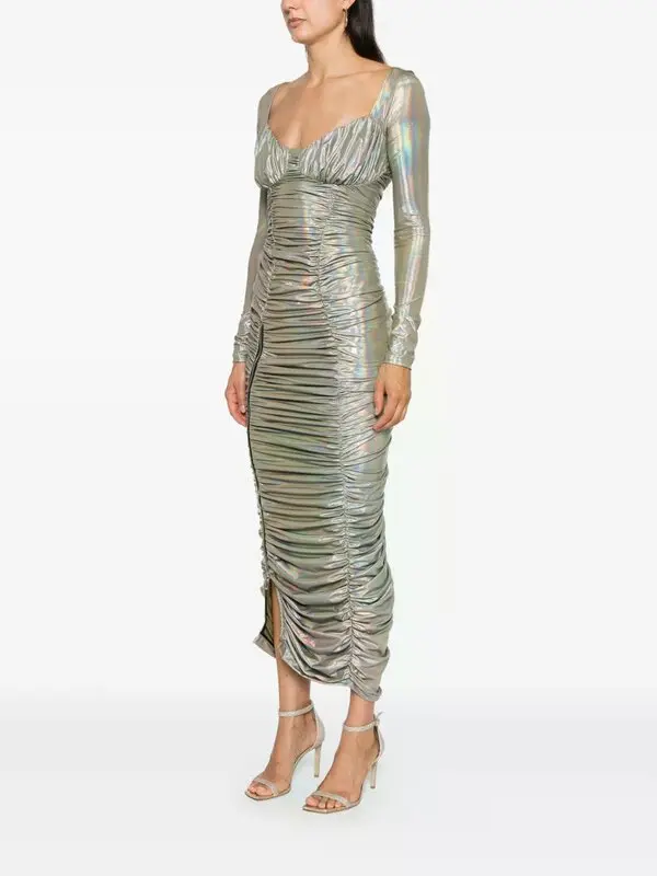 MITILIANE COUTURE Holographic-effect Maxi Dress