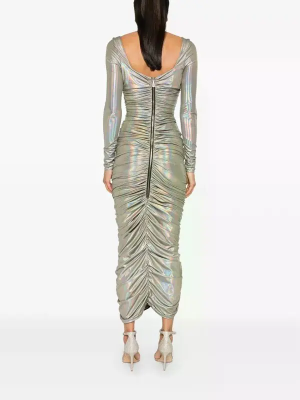 MITILIANE COUTURE Holographic-effect Maxi Dress