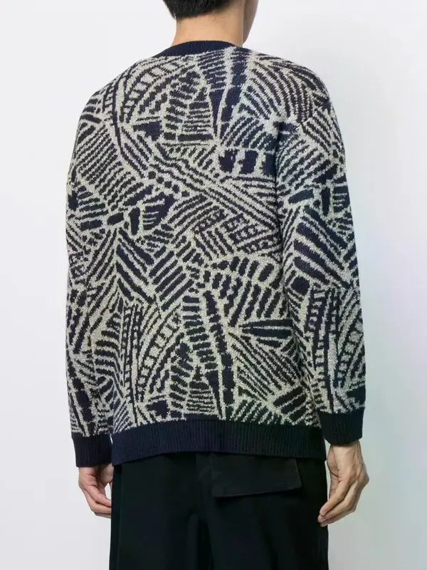 PORTS V Abstract Pattern Print Cardigan