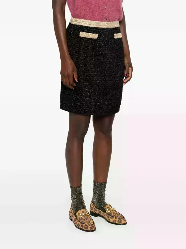 Miu Miu Lamé Knitted Miniskirt