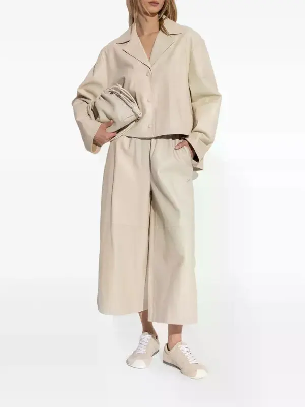 Loewe Cropped Leather Trousers