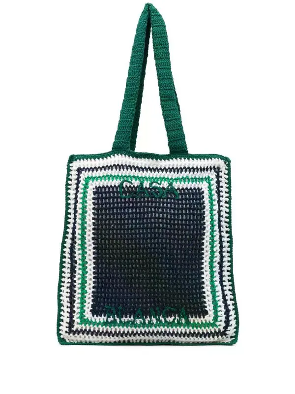 Casablanca Crochet Tote Bag - Blue