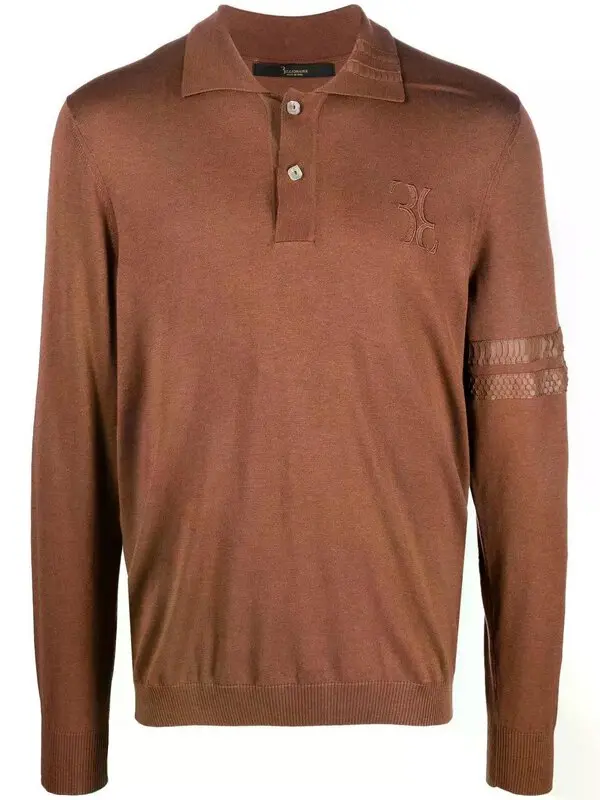 BILLIONAIRE Logo-patch Silk Blend Jumper - Brown
